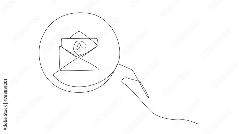 Animation of one line drawing of continuous one line drawing big hand ...