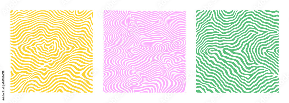 Groovy psychedelic Y2K style swirl background flat style design vector illustration. Distorted ...