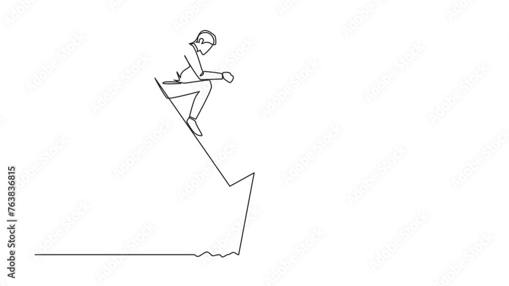 Self drawing animation of single one line drawing of sluggish ...