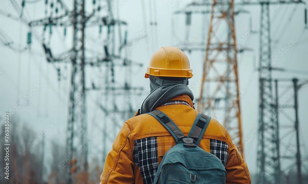 Ensuring Safety at Power Line Construction Sites Stock Photo | Adobe Stock