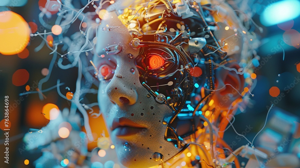 human brain-inspired artificial intelligence robot demonstrating ...