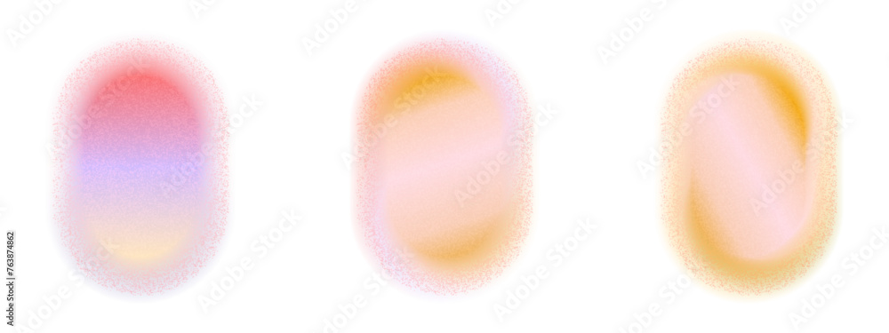 Vecteur Stock Gradient Y2k shape blur with noise set. Window blurry ...