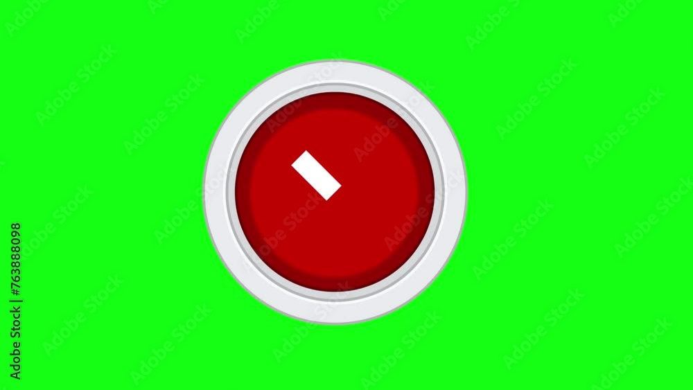 Cross icon push red button animation on green screen, checkmarks animation with key color Stock ...