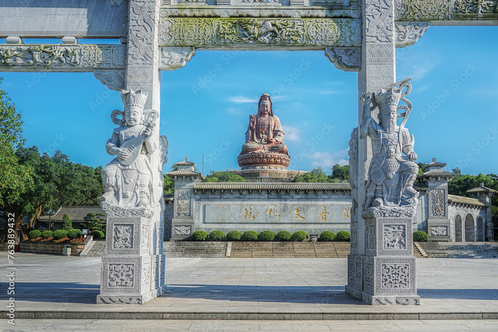 Foshan city, Guangdong, China. Guanyin, Goddess of Mercy on Mount ...