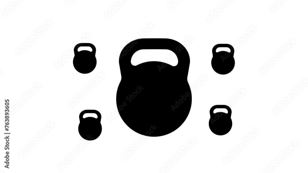 Vidéo Stock Zoom in and out animation the sports weight symbol. Large ...