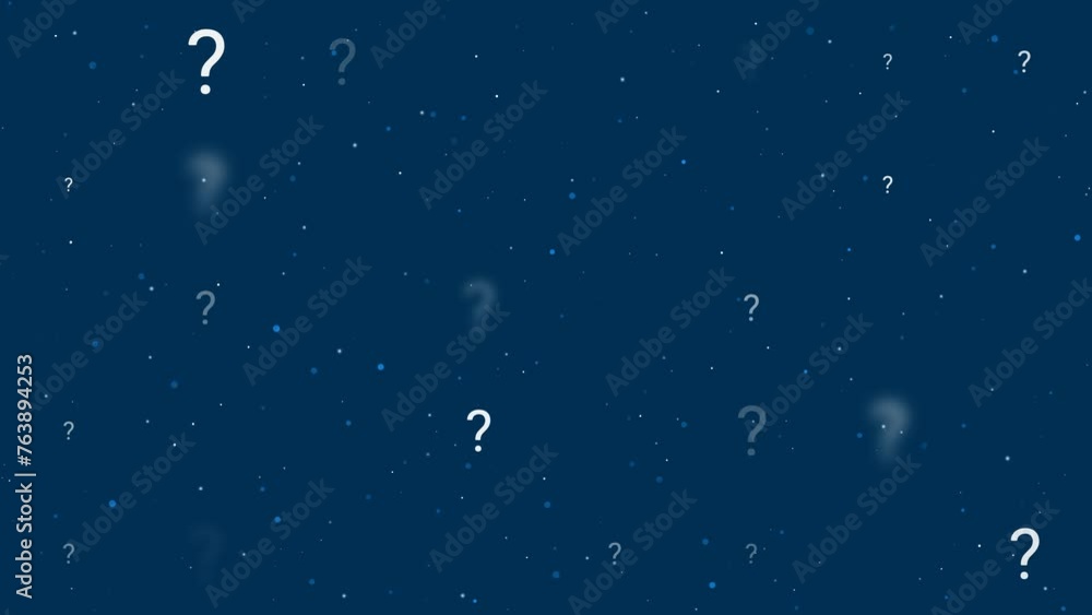 Template animation of evenly spaced question symbols of different sizes ...