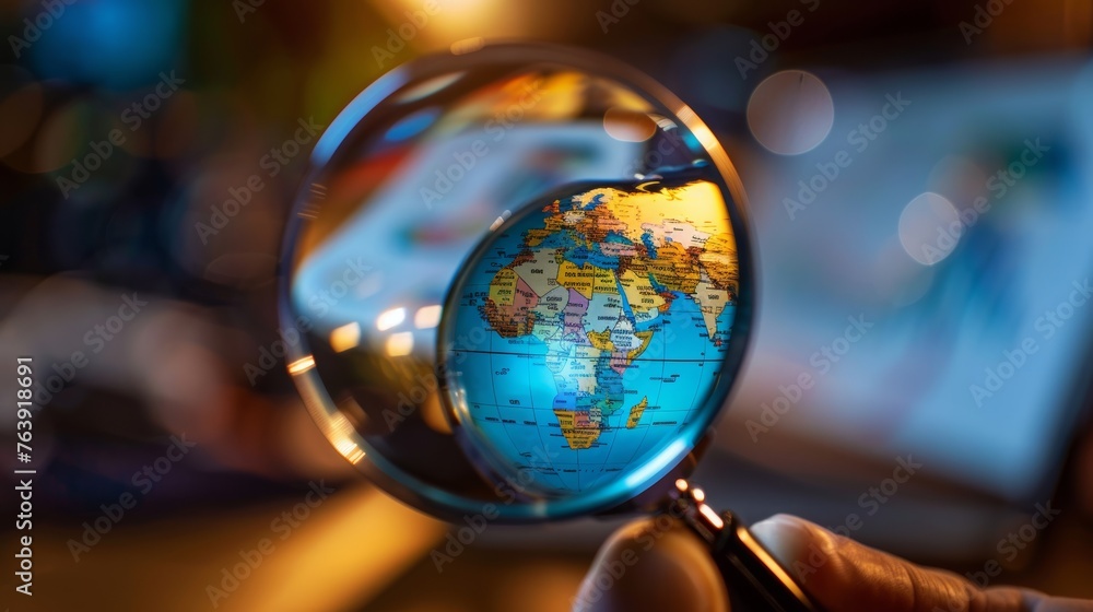 magnifying glass inflation datas, Growth, economy, inflation rates ...