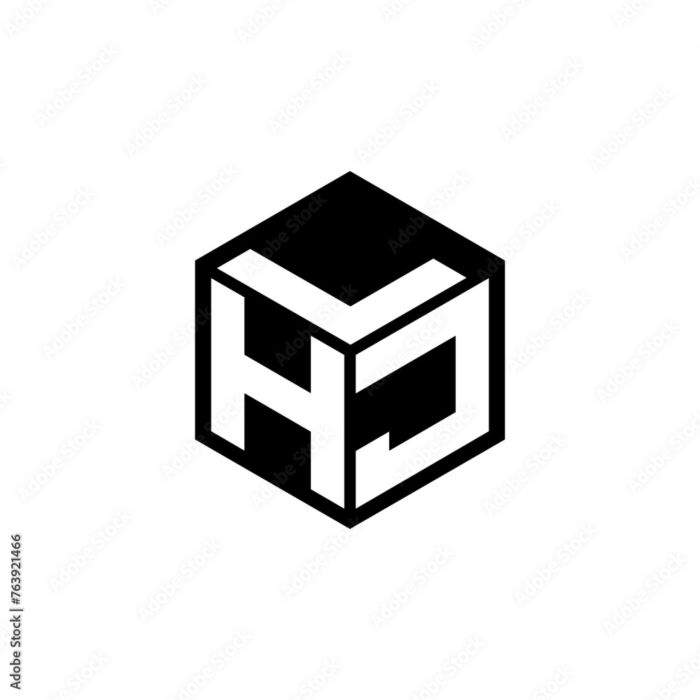 HJL letter logo design with white background in illustrator, cube logo ...