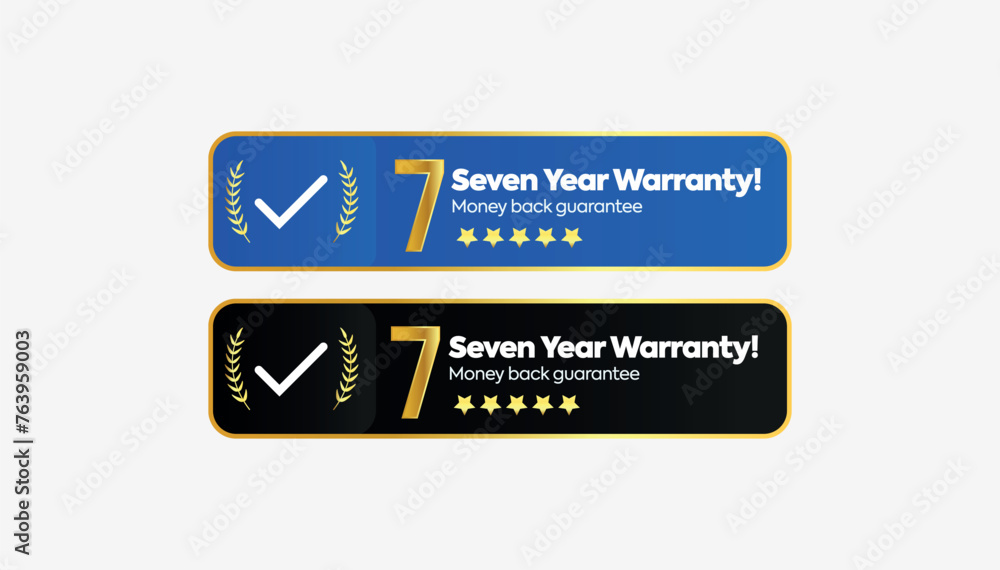 7 years of warranty. Seven years warranty card with two different ...