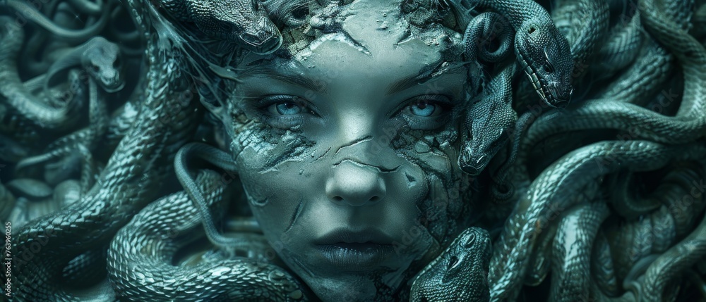 Medusa a figure of ancient myth her gaze turning the world to stone ...