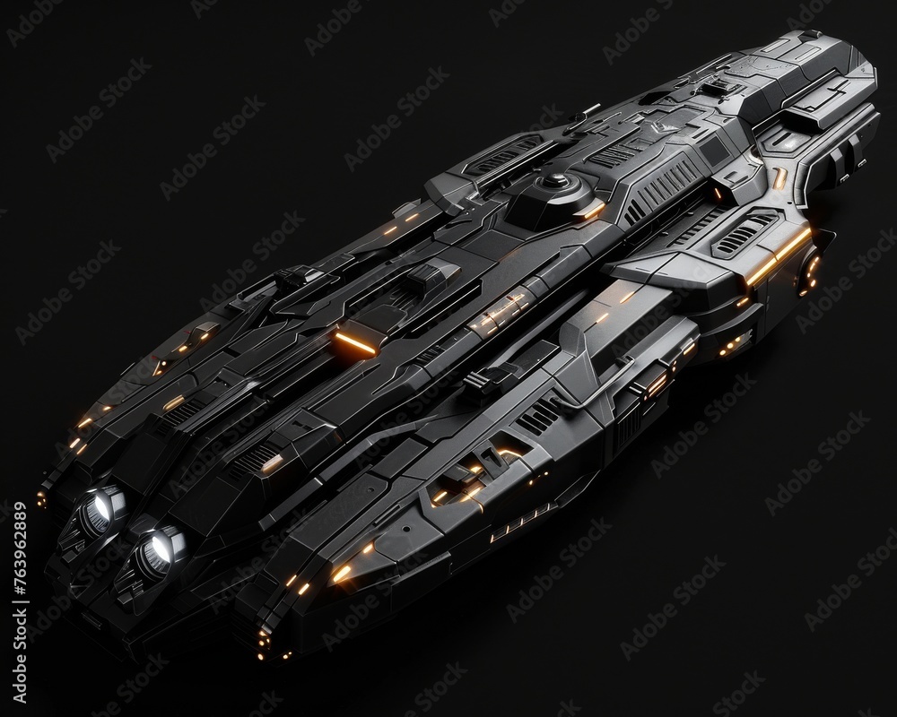 Isolated on a black backdrop with soft backlighting, the stealth weapon ...
