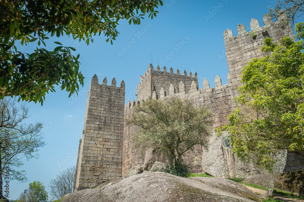 Medieval castle of Guimaraes was built in 10th century. The main ...