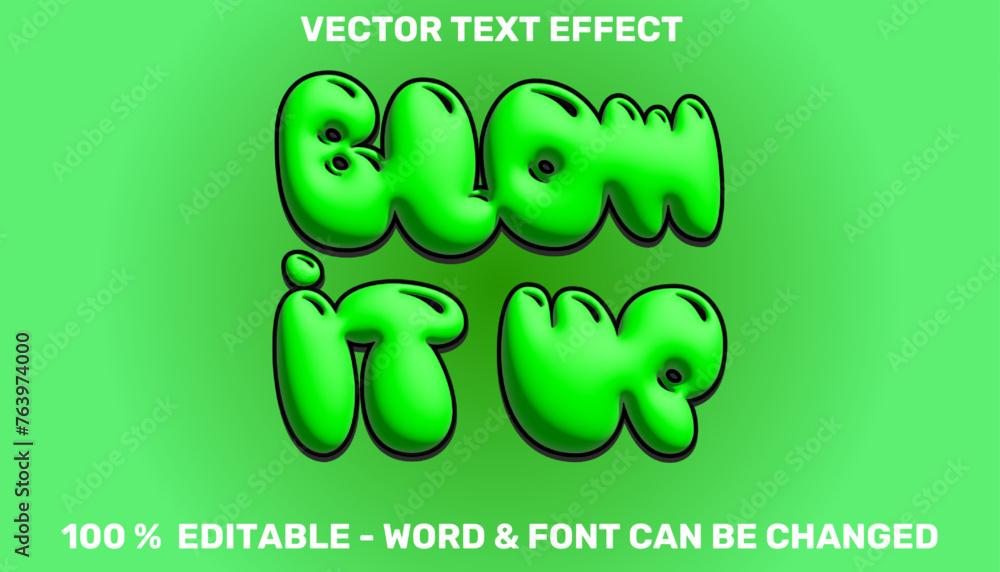 3D Inflated Text Effect, Blow it up 3d Text Stock Vector | Adobe Stock