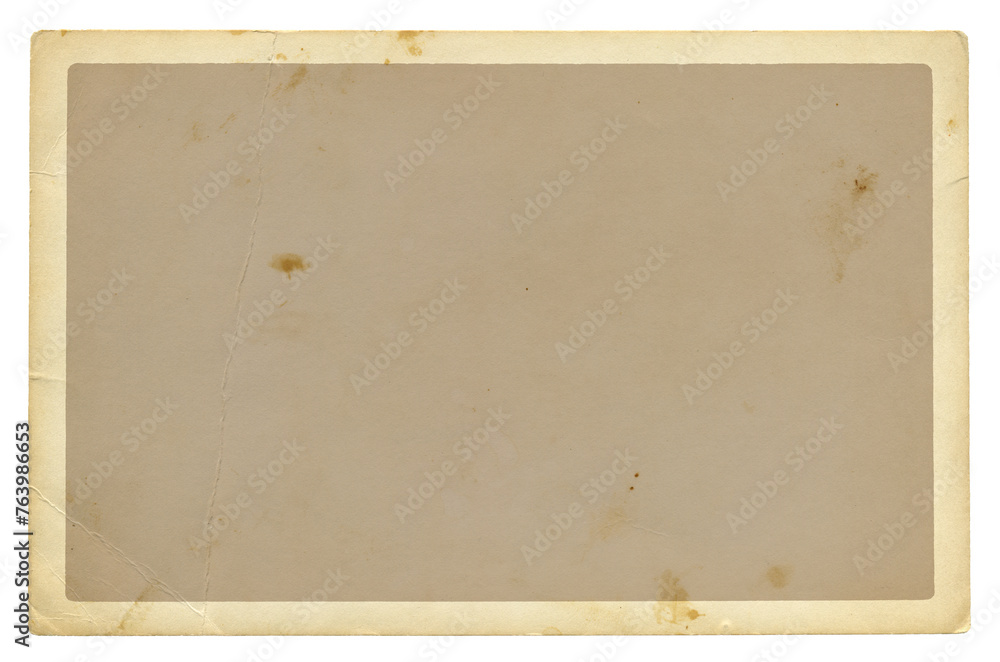 Retro photo paper isolated with frame. Old antique shabby sheet paper ...