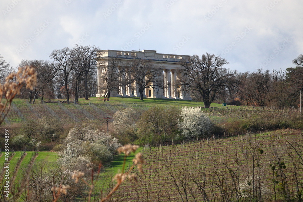Romantic lookout building Colonnade from the 19th century. Lednice ...