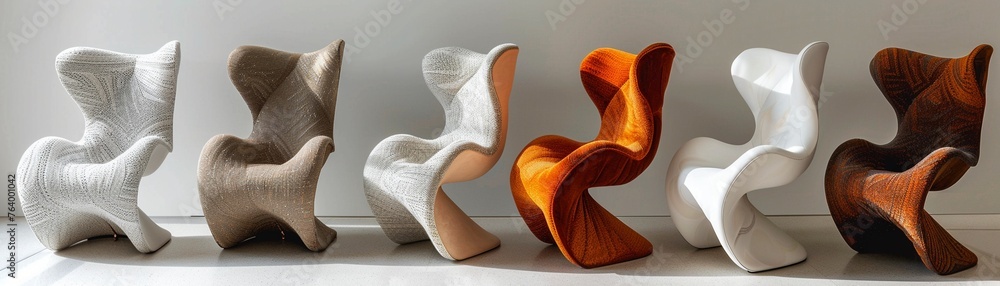 Imagine a collection of chairs that tell a story through their side ...