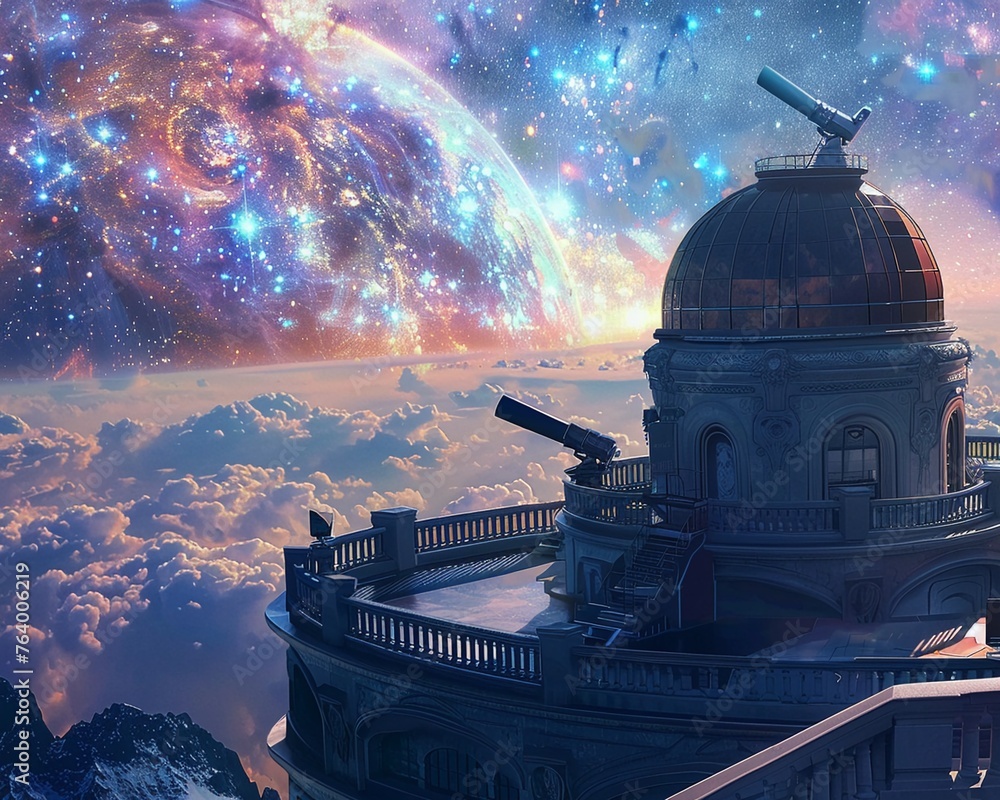 Exploring celestial wonders from a floating observatory Stock ...