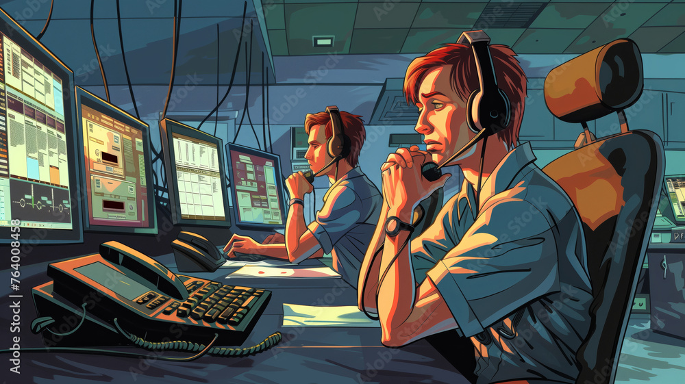 a 911 call center for first responders, fire, police, and medical ...