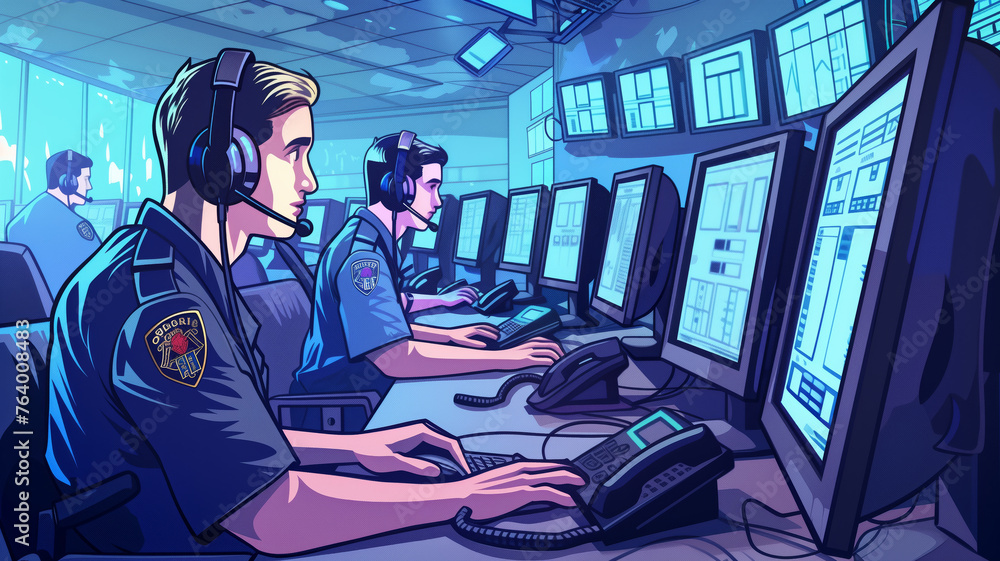 a 911 call center for first responders, fire, police, and medical ...