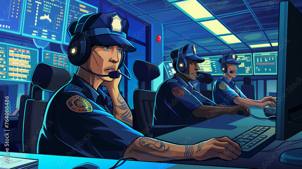 a 911 call center for first responders, fire, police, and medical ...