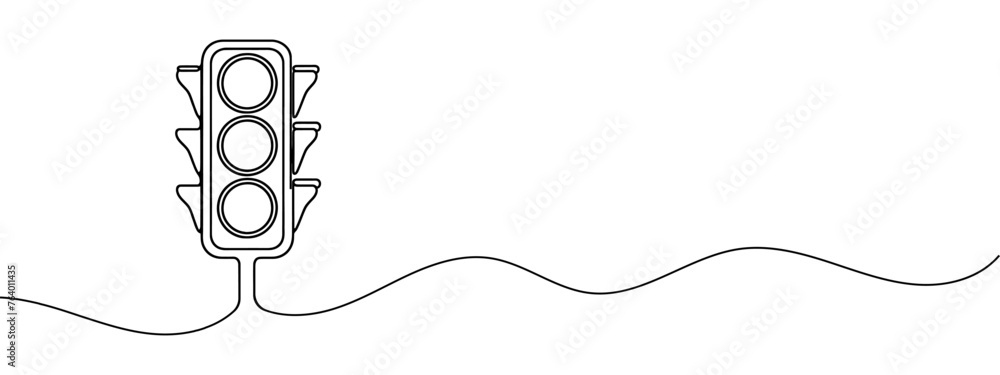 Continuous one line drawing of traffic lights with poles to regulate ...