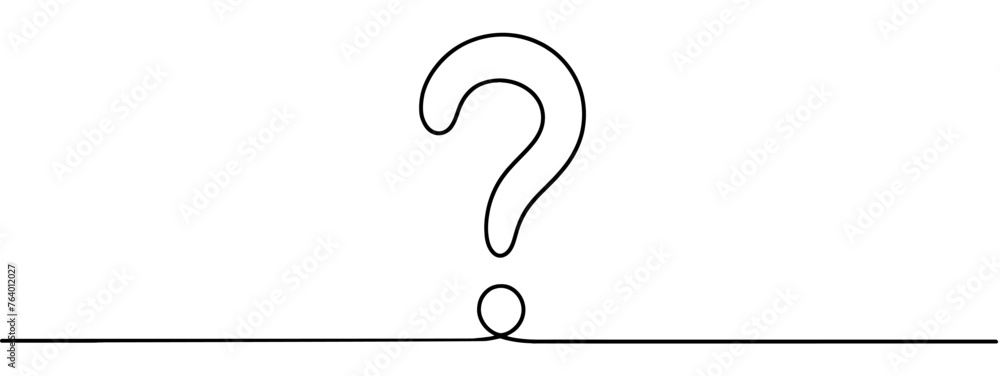 Question Mark continuous line one line drawing isolated vector ...
