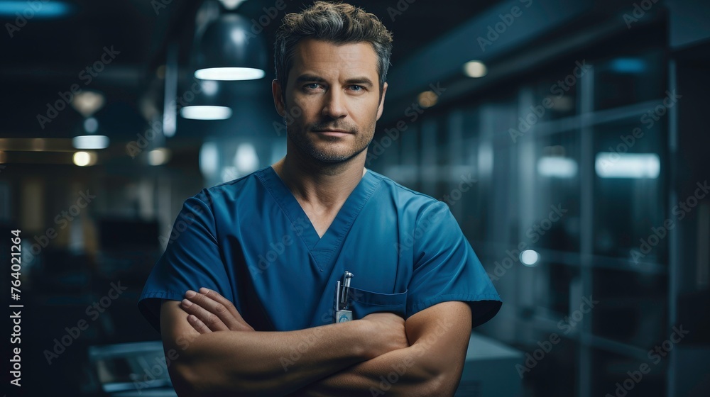 Professional photo of a portrait of a confident male surgeon standing ...