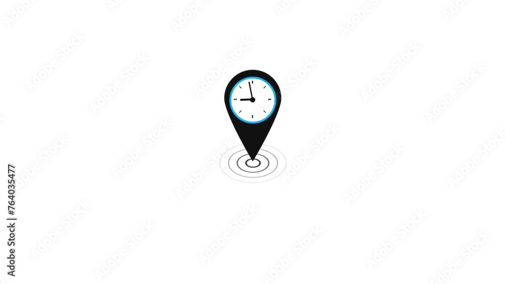 GPS location icon animated with radio wave and location tracking ...