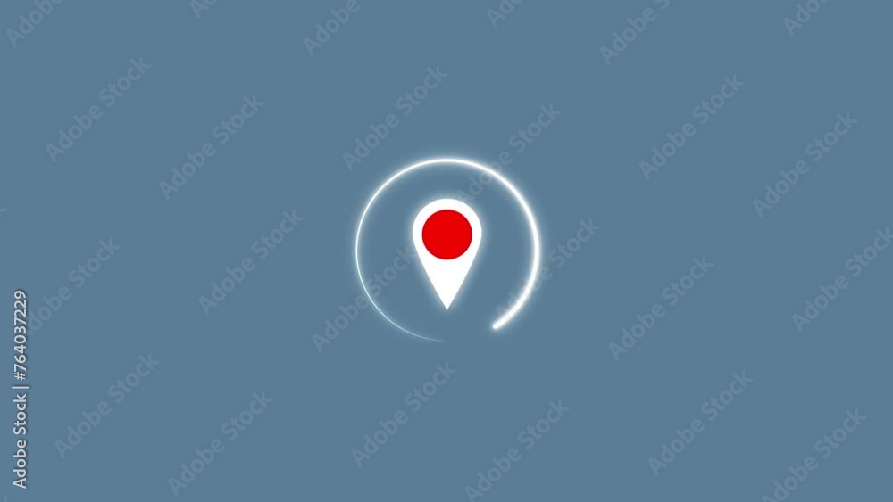 GPS location icon animated with radio wave and location tracking ...