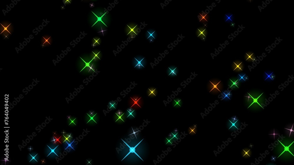 Abstract exploration of galaxies through space. Starry night sky. Stars ...