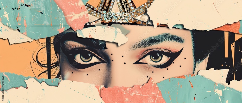 Halftone modern illustration of a music album cover with doodles and a ...