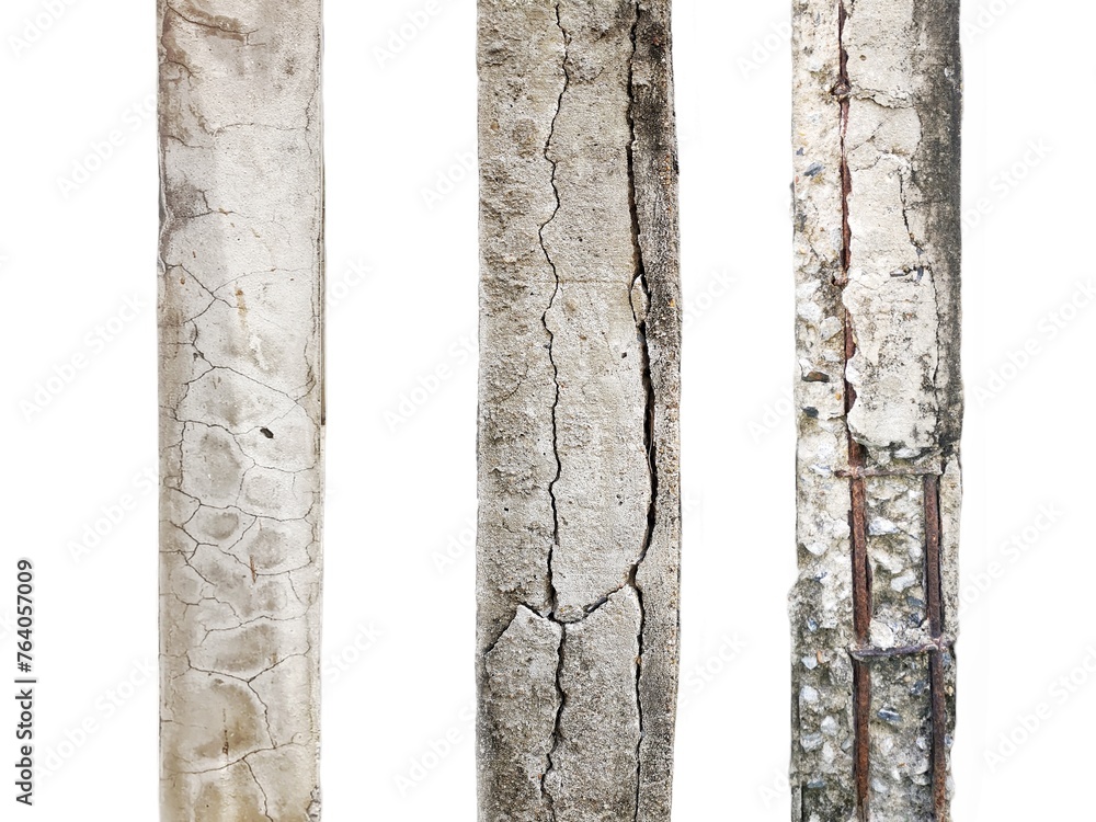 Group of Cracked concrete columns affecting the strength of the ...