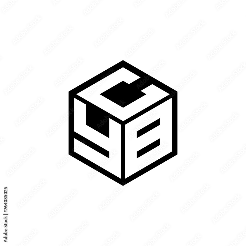 YBC letter logo design with white background in illustrator, cube logo ...