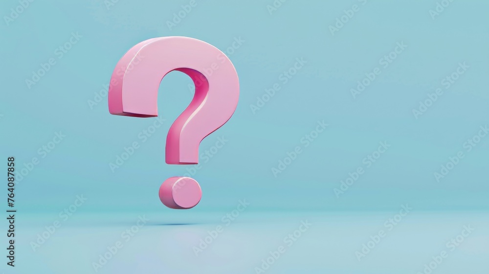 This is a 3D question mark speech bubble icon. Message box with a ...