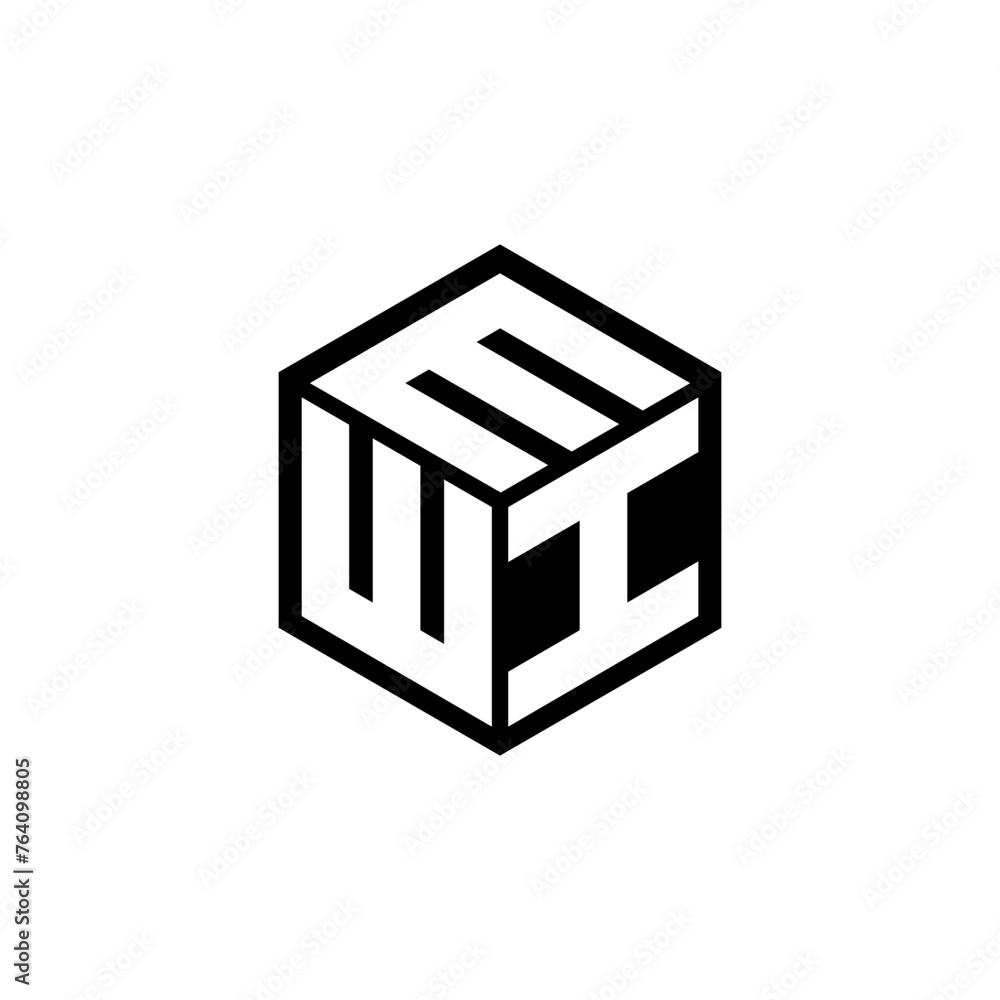 WIM letter logo design with white background in illustrator, cube logo ...