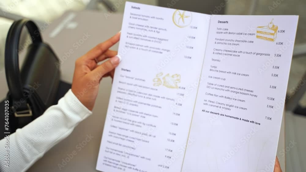 Latin American Girl Hold Menu Restaurant Terrace, Lunch City Break ...