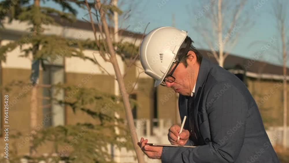 Vidéo Stock Independent observer journalist came to inspect the villa ...