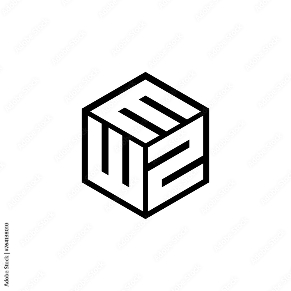 WZM letter logo design with white background in illustrator, cube logo ...