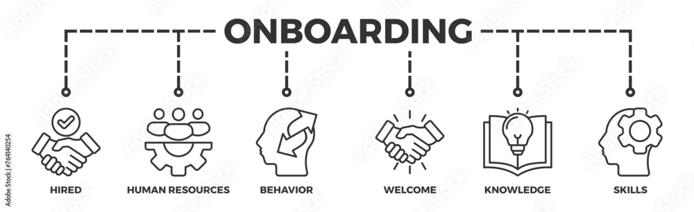 Onboarding banner web icon vector illustration concept for human ...