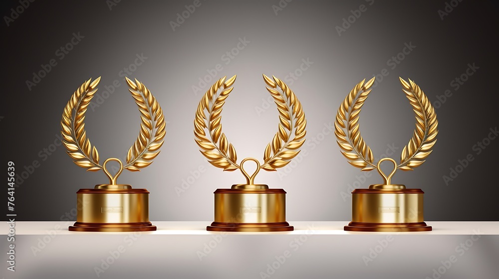 Winner award podium prize silver gold trophy win champion pedestal ...