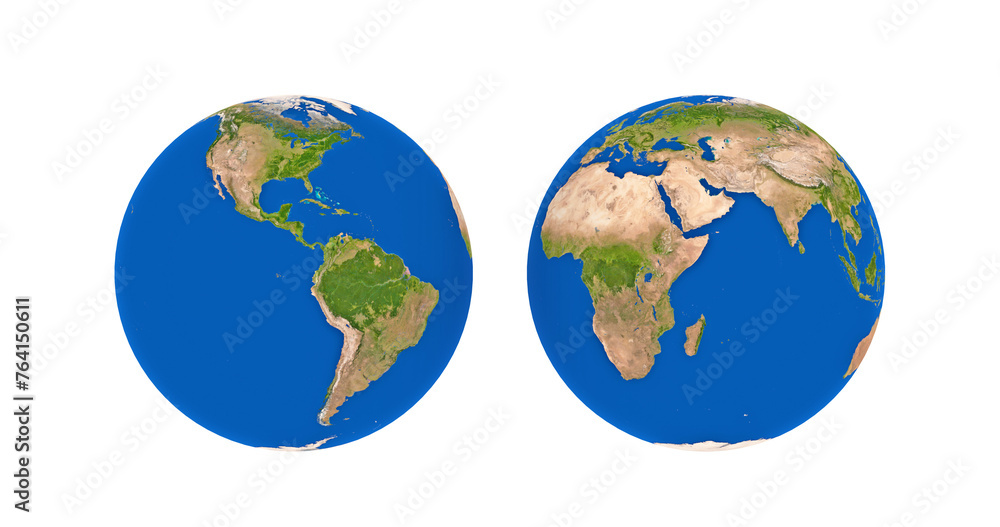 Hemispheres of planet Earth on a transparent background - High quality ...