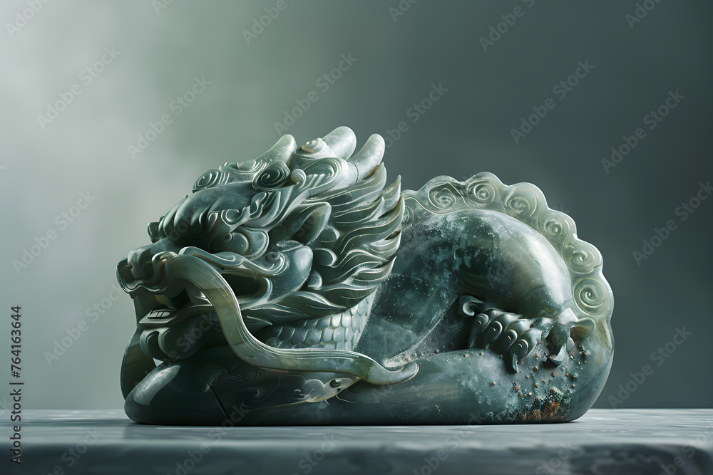 Exquisite Jade Dragon Carving - An Artistic Interpretation of Chinese ...