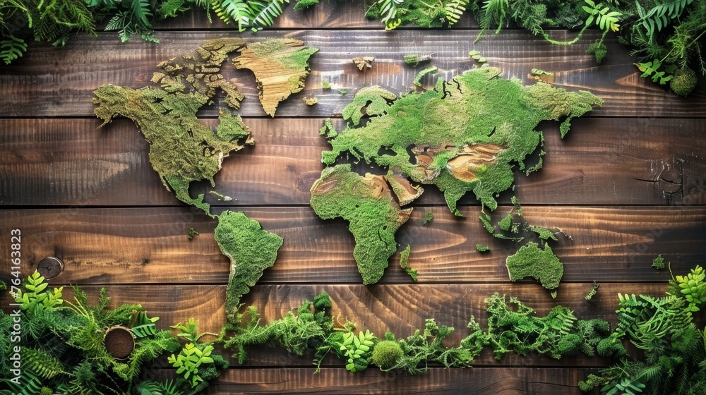 Moss Map of the World Stock Photo | Adobe Stock