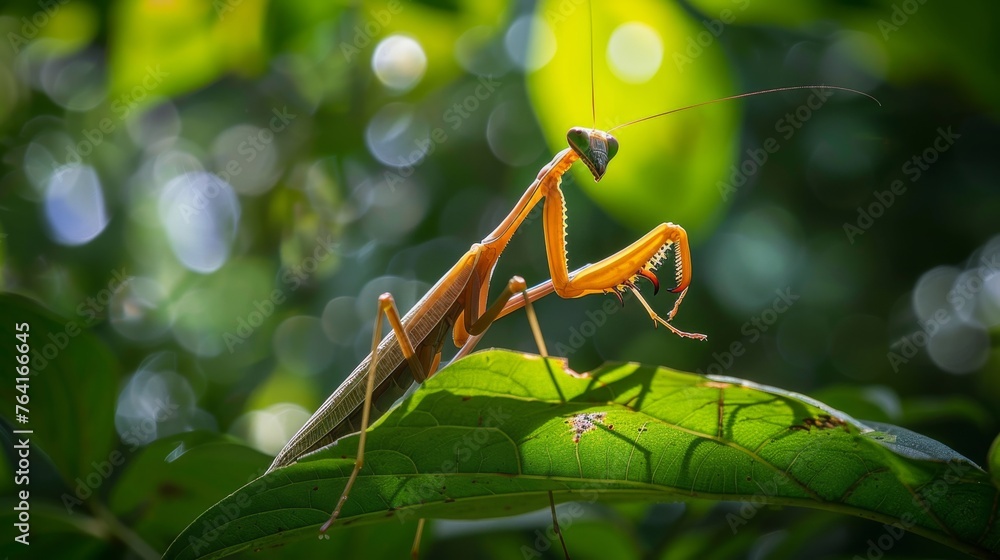 The image shows a group of Madagascar Praying Mantises engaged in the ...