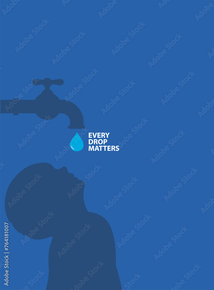 Every Drop Matters. Thirsty child drinking water. world Water Day ...