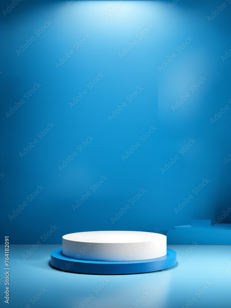 Blue Display Background, Product Display Podium platform, studio stage ...