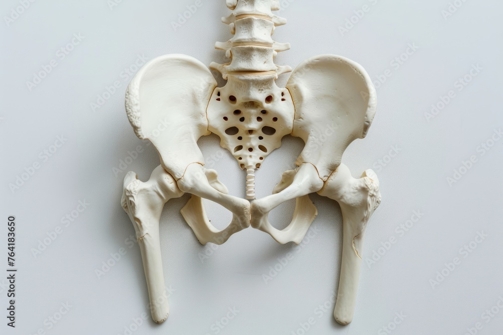 anatomy of the human pelvis of a man on a white background Stock ...