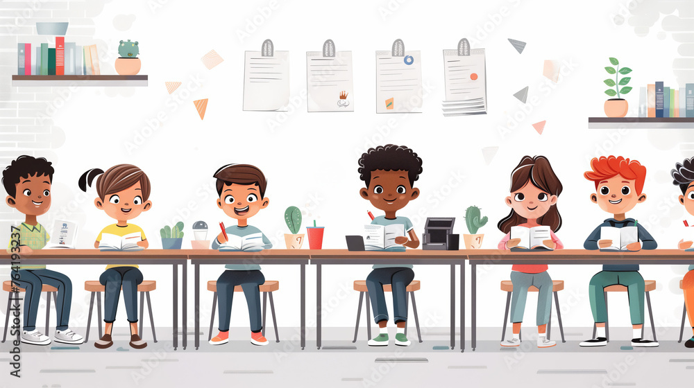 Promote education diversity with a classroom scene featuring students ...