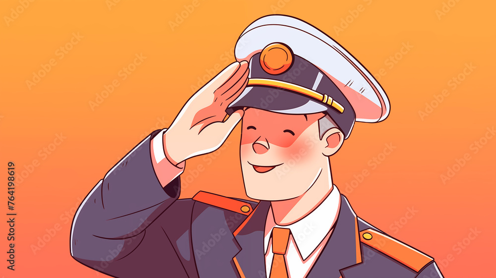 Hand drawn cartoon pilot illustration Stock Illustration | Adobe Stock