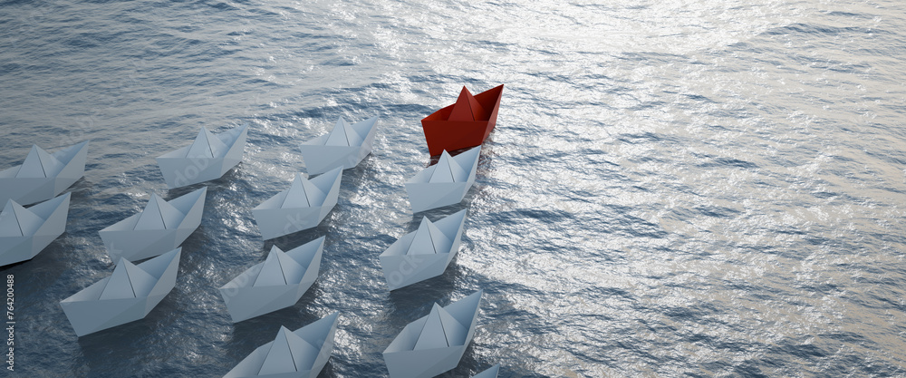 think outside the box,Leadership,teamwork,boss,lead and courage concept ...